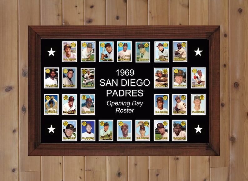1969 SAN DIEGO PADRES Poster Decor Gift Wall Art 1969 Opening Day Team ...