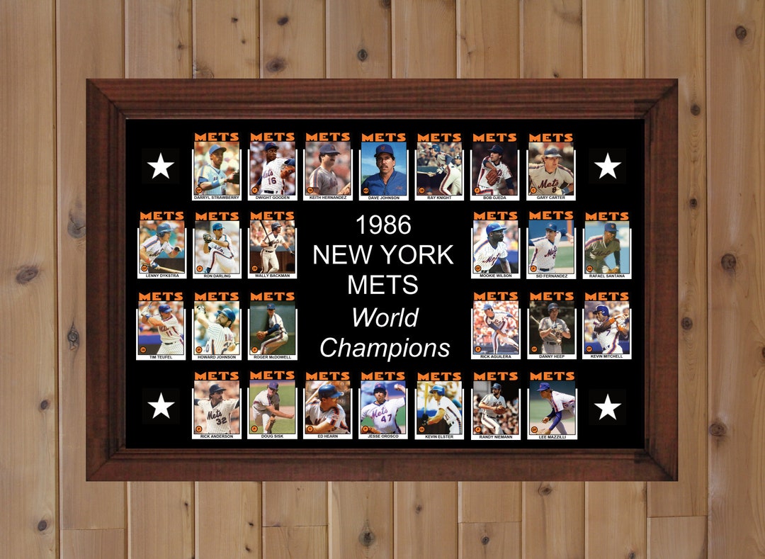 1986 NEW YORK METS Poster Decor Gift Wall Art 1986 World Series Team 17 ...