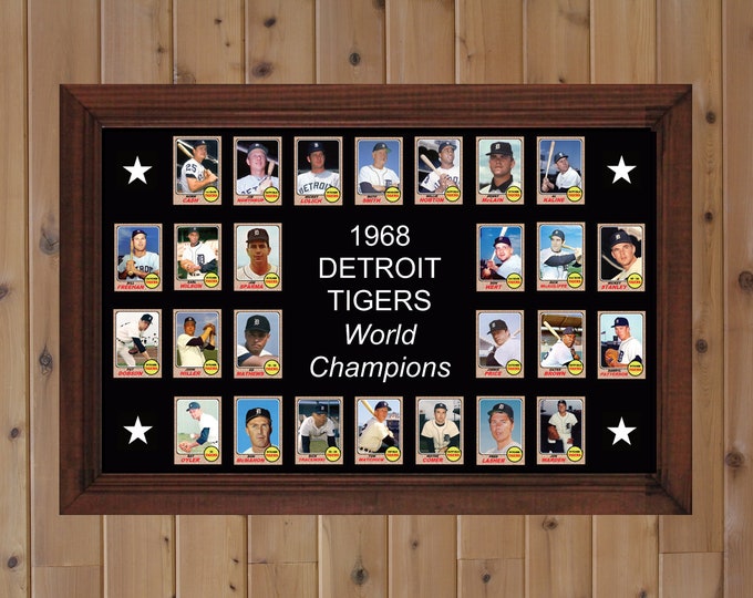 1968 DETROIT TIGERS Poster Decor Gift Wall Art 1968 World Series Team ...
