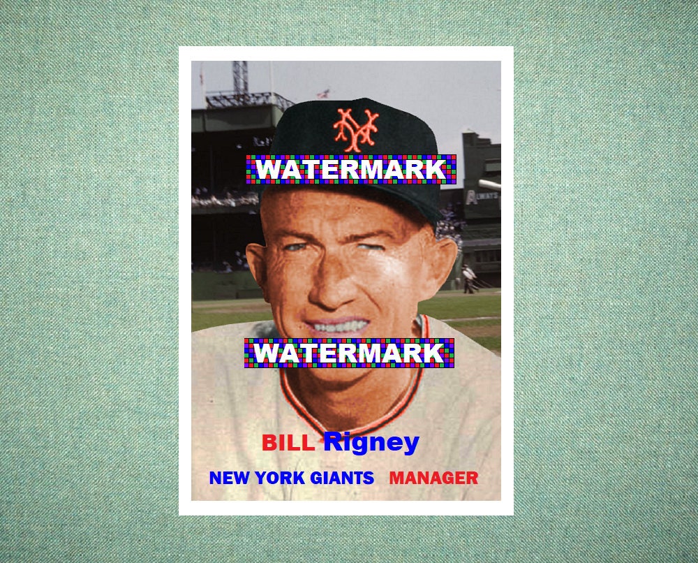 Bill Rigney New York Giants Custom Baseball Card 1957 Style card That ...