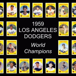 1959 LOS ANGELES DODGERS Poster Decor Gift Wall Art 1959 World Series ...