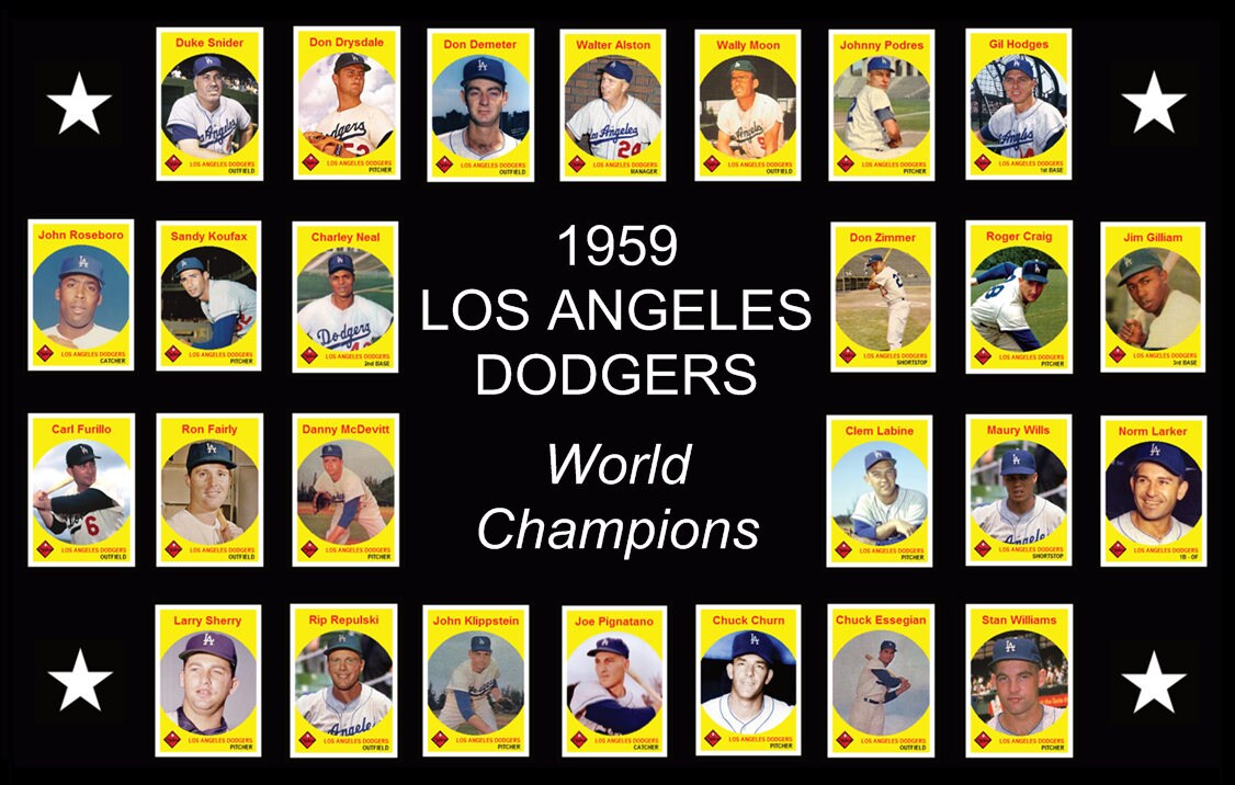 1959 LOS ANGELES DODGERS Poster Decor Gift Wall Art 1959 World Series ...
