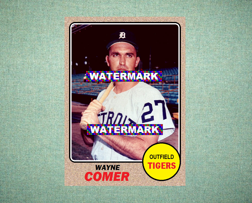 Wayne Comer Detroit Tigers Custom Baseball Card 1968 Style - Etsy