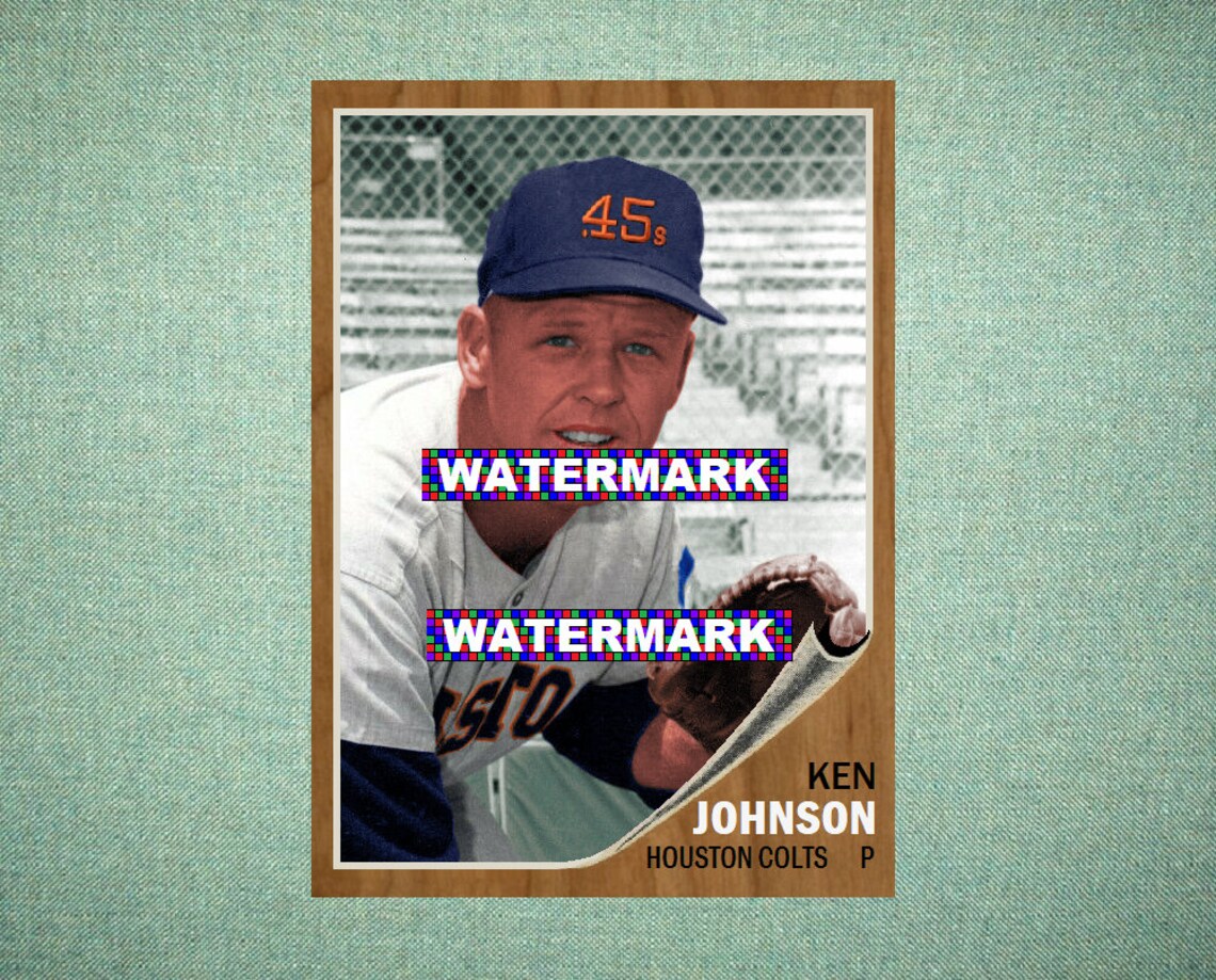 Ken Johnson Houston Colt 45 45s Custom Baseball Card 1962 - Etsy