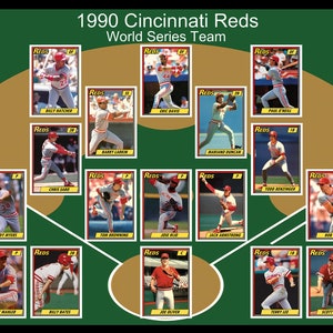 1990 CINCINNATI REDS Poster Decor Gift Wall Art 1990 World Series Team ...