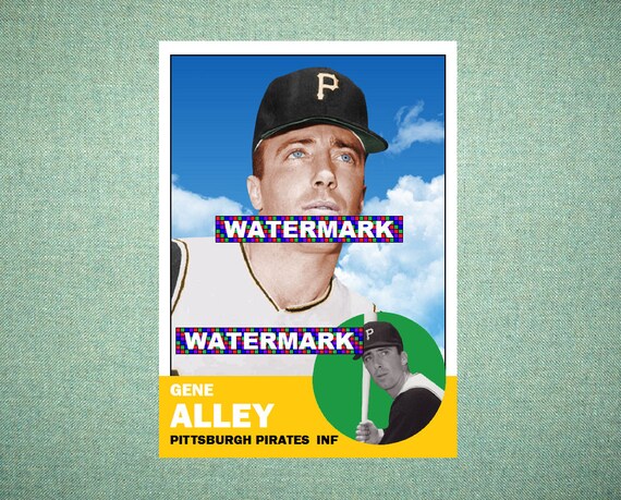 Gene Alley Pittsburgh Pirates Custom Baseball Card 1963 Style | Etsy