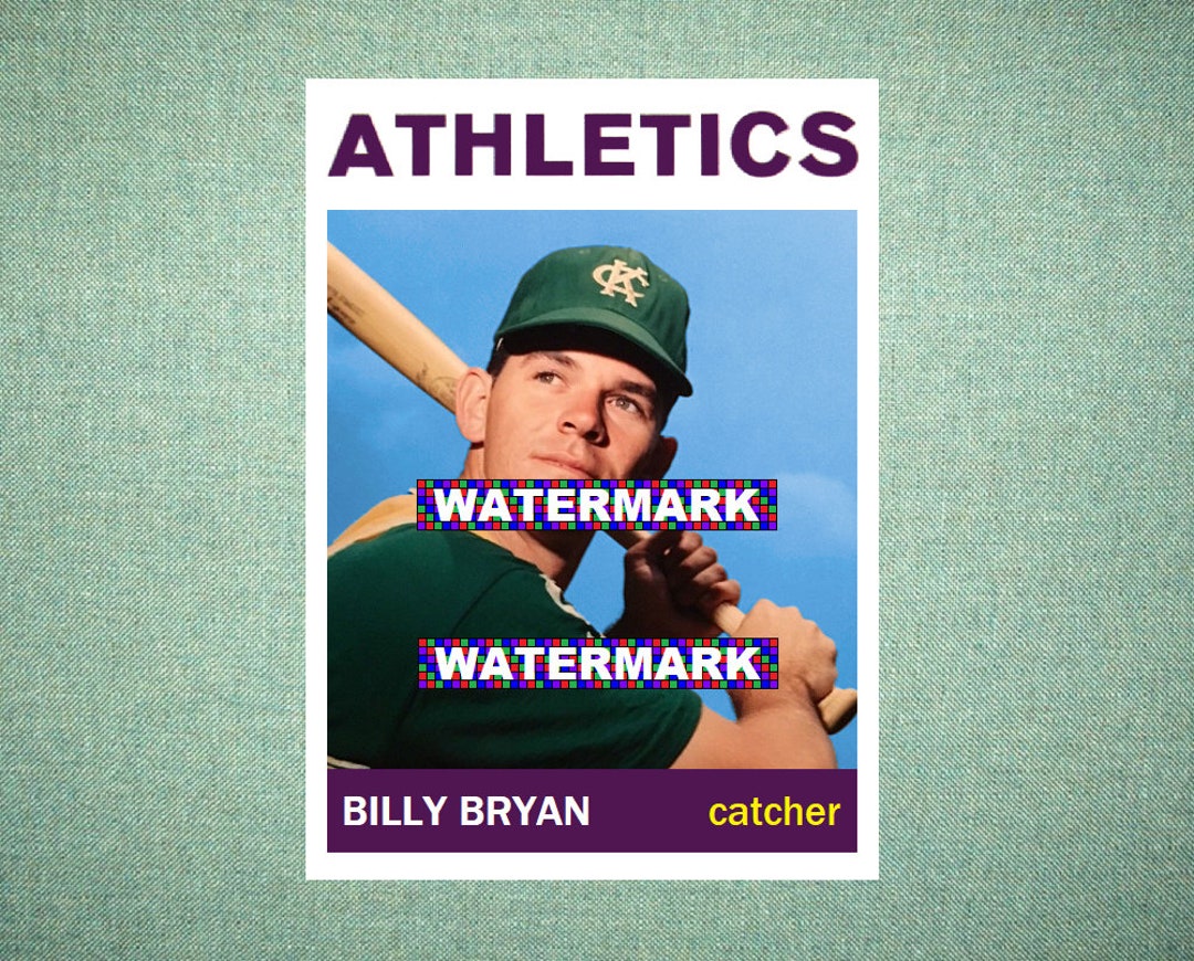 Billy Bryan Kansas City Athletics A's Custom Baseball Card - Etsy