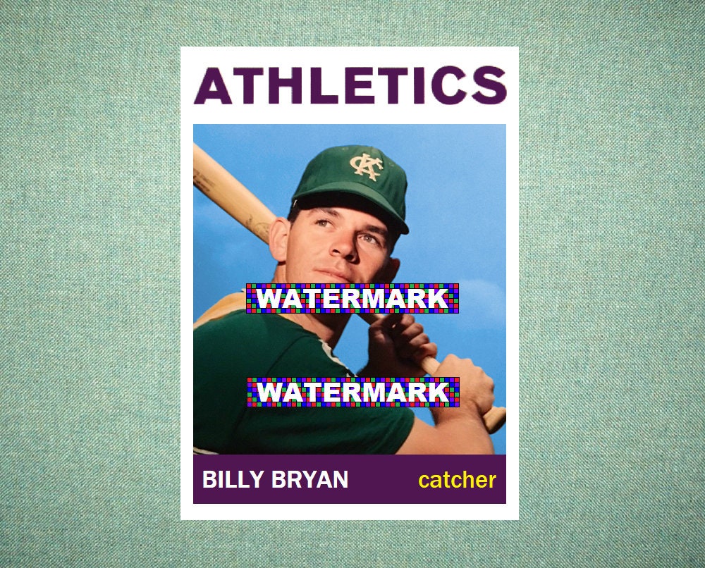 Billy Bryan Kansas City Athletics A's Custom Baseball Card - Etsy