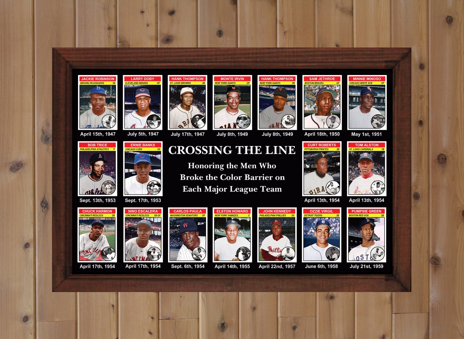 African American Baseball Card Poster 1st Black Players on Each Team in ...