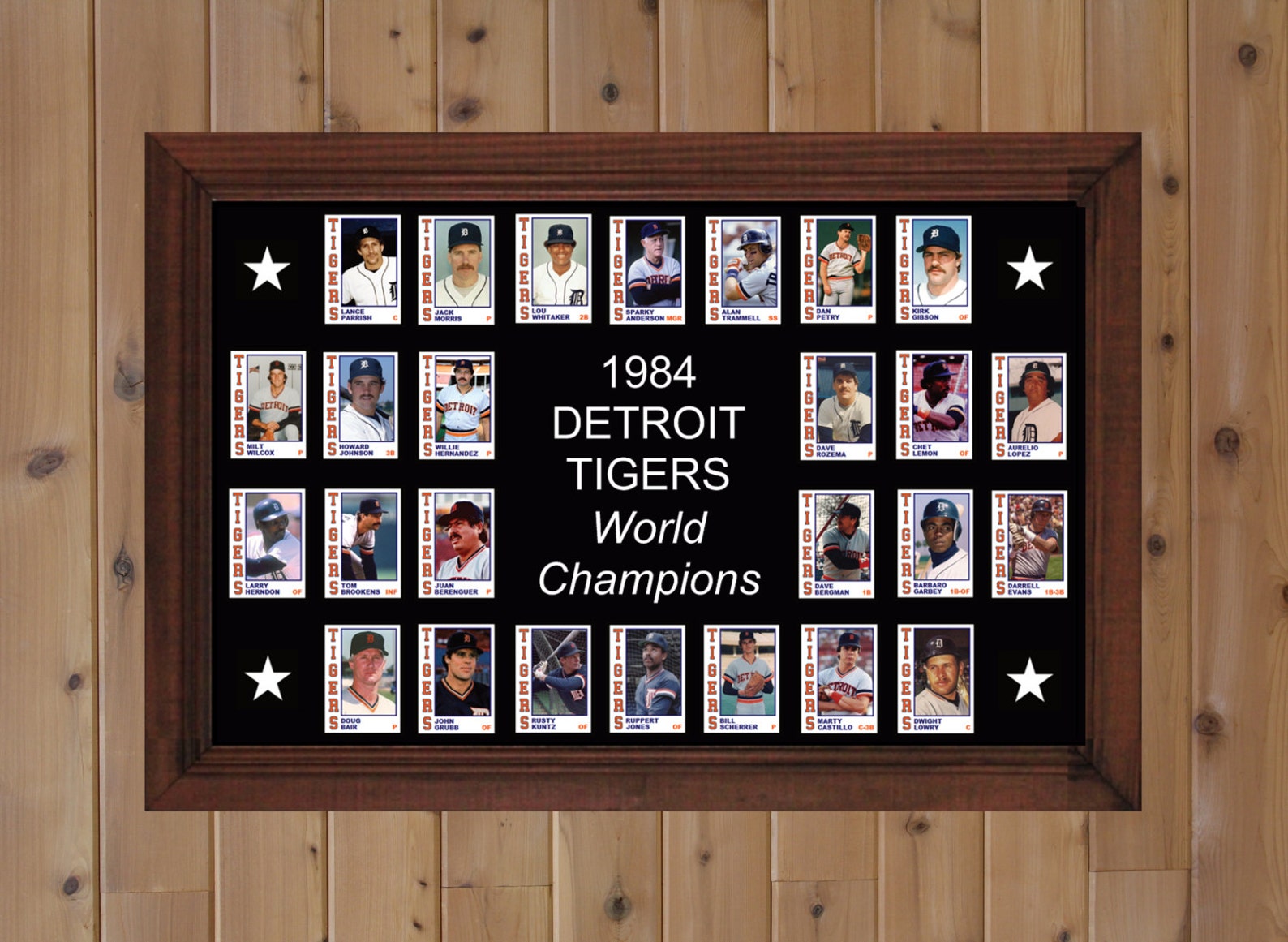 1984 DETROIT TIGERS Poster Decor Gift Wall Art 1984 World Series Team ...