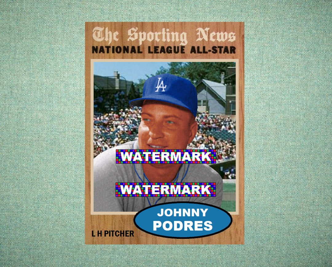 Johnny Podres All Star Los Angeles Dodgers Custom Baseball Card 1962 ...