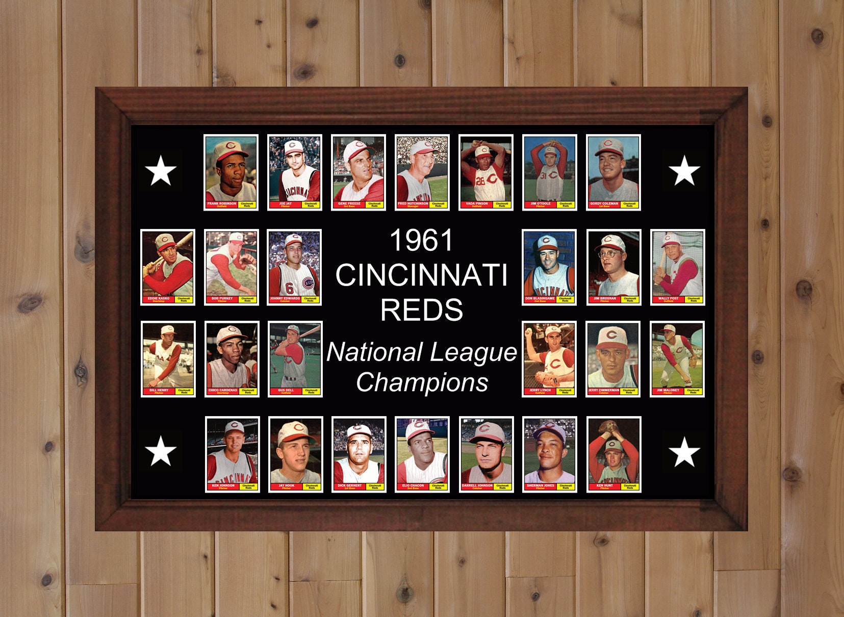 1961 CINCINNATI REDS Poster Decor Gift Wall Art 1961 World Series Team ...