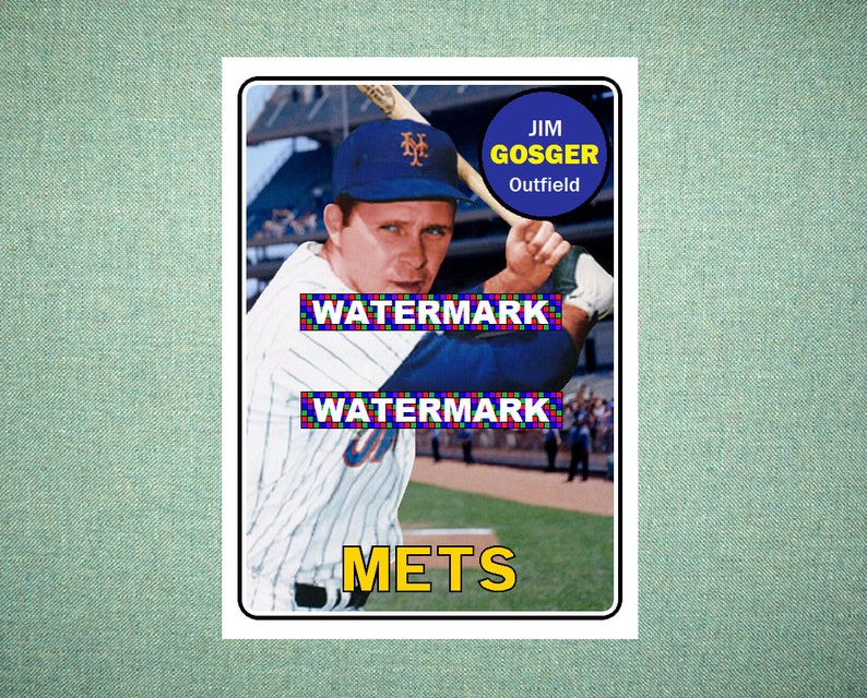Jim Gosger New York Mets Custom Baseball Card 1969 Style - Etsy