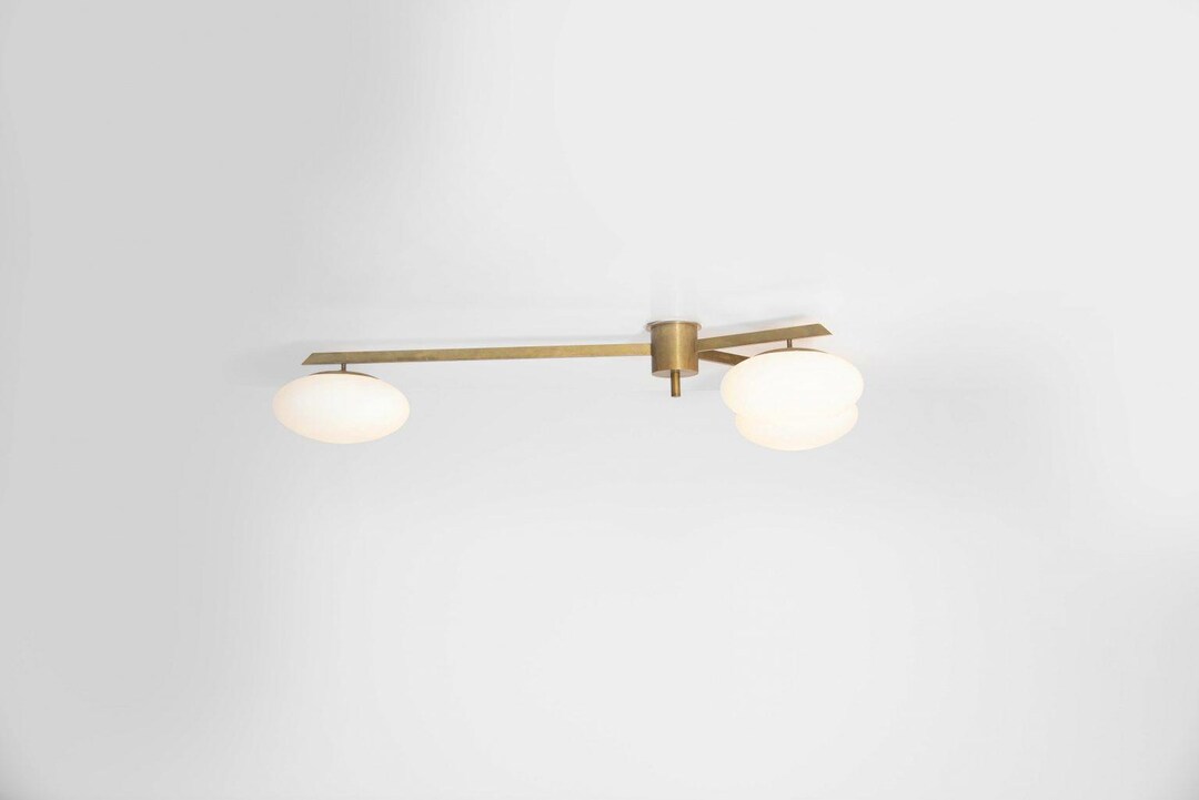 Mid Century Tre Lune Angelo Lelli by Arredoluce Oplaine Glass Ceiling ...