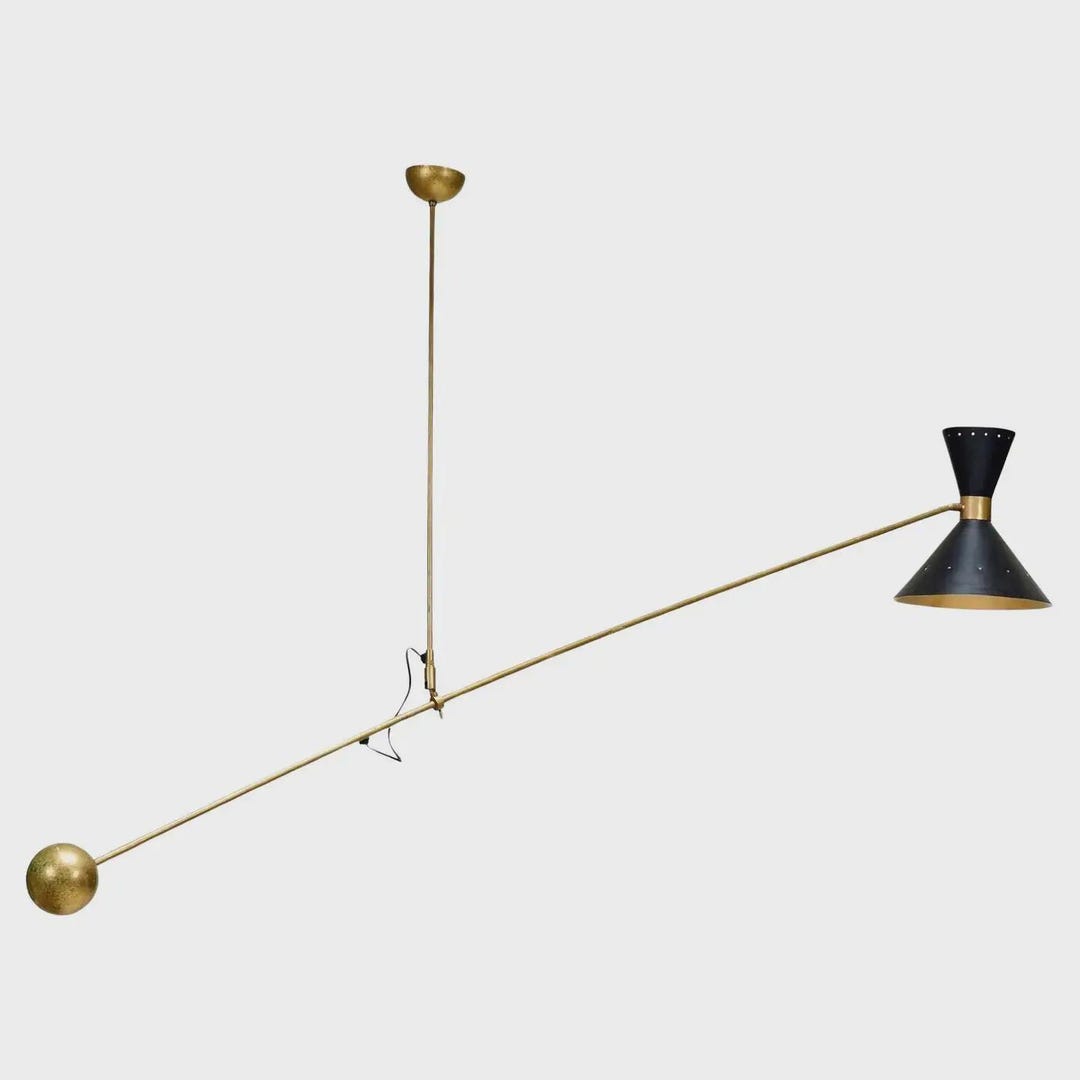 Italian Counterbalance Brass Ceiling Lamp With Adjustable Diabolo Shade ...