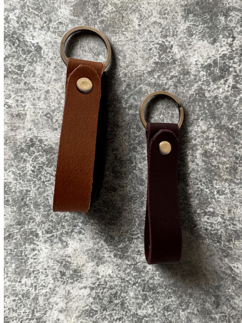 Personalized Leather Keychain With Carabiner, Valentine's Day Gift for ...