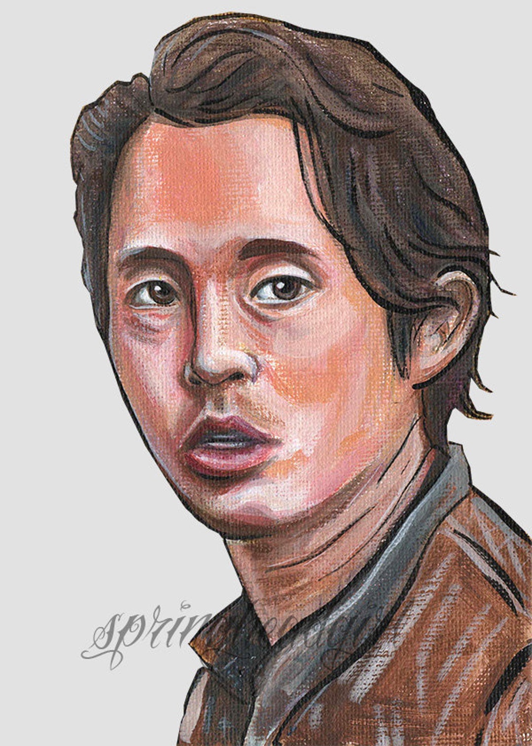 The Walking Dead Glenn Rhee - Print - Etsy