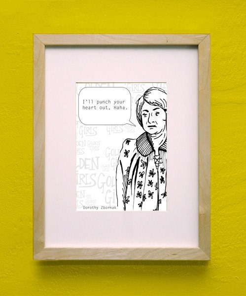 Golden Girls Bea Arthur Drawing - Print - Etsy