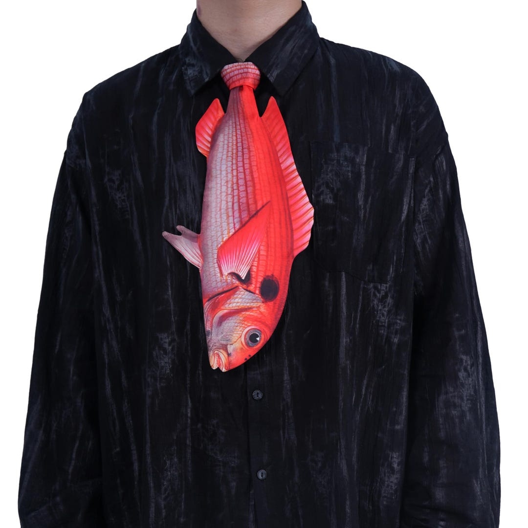 Unique 3D Fish Necktie – Satin Animal Pattern Tie for Stylish Men - Etsy