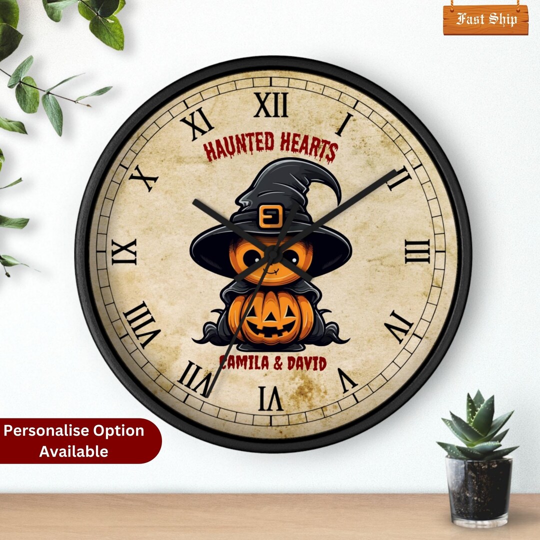Unique Halloween Clock - Personalize With Your Own Wording - Etsy