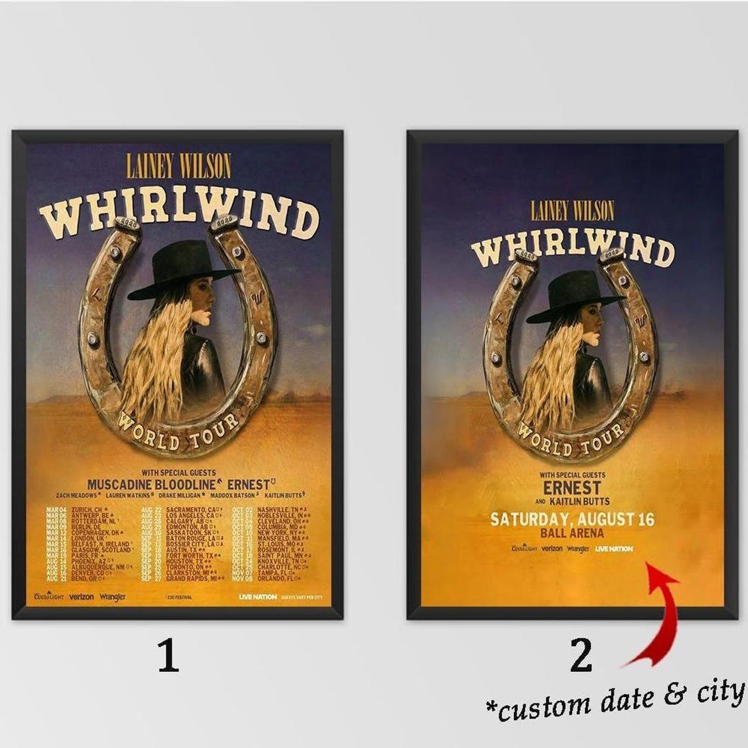 Custom Poster - Lainey Wilson Whirlwind World Tour 2025 Poster - Etsy
