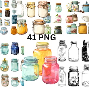 Jar Clipart Bundle | Mason & Glass Jars PNG | Digital Jar | Transparent ...