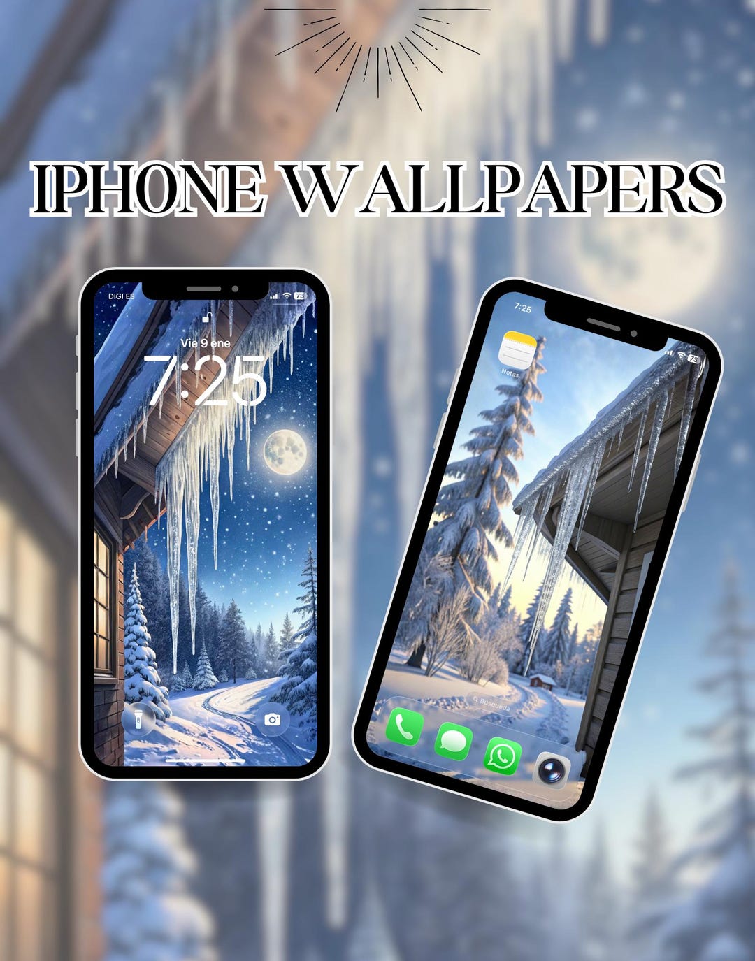 Winter iPhone Wallpaper – Cozy Winter Aesthetic Snowy Cabin Background ...
