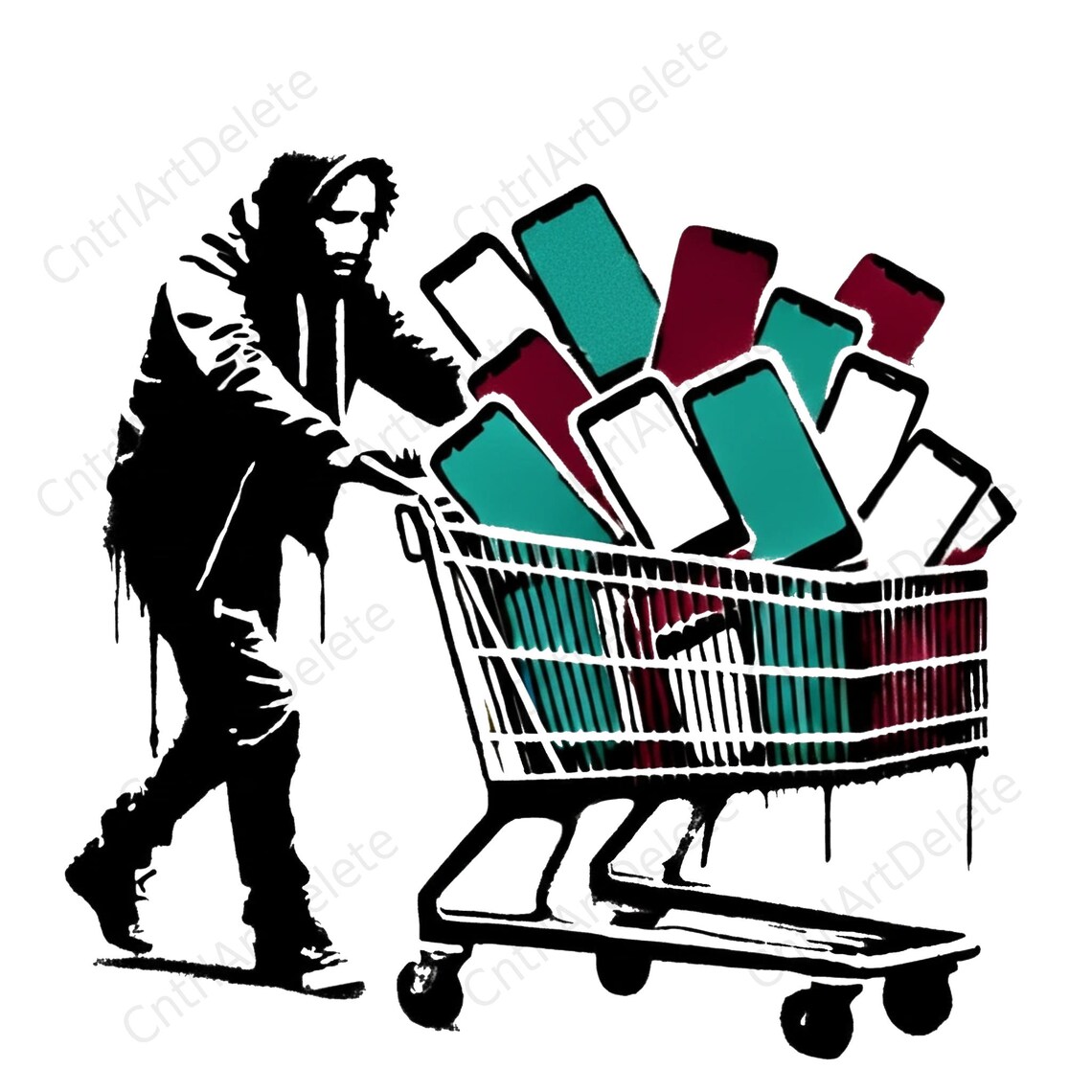 Digital Hunger: Street Art Print, Urban Graffiti, Rebel Design (digital ...