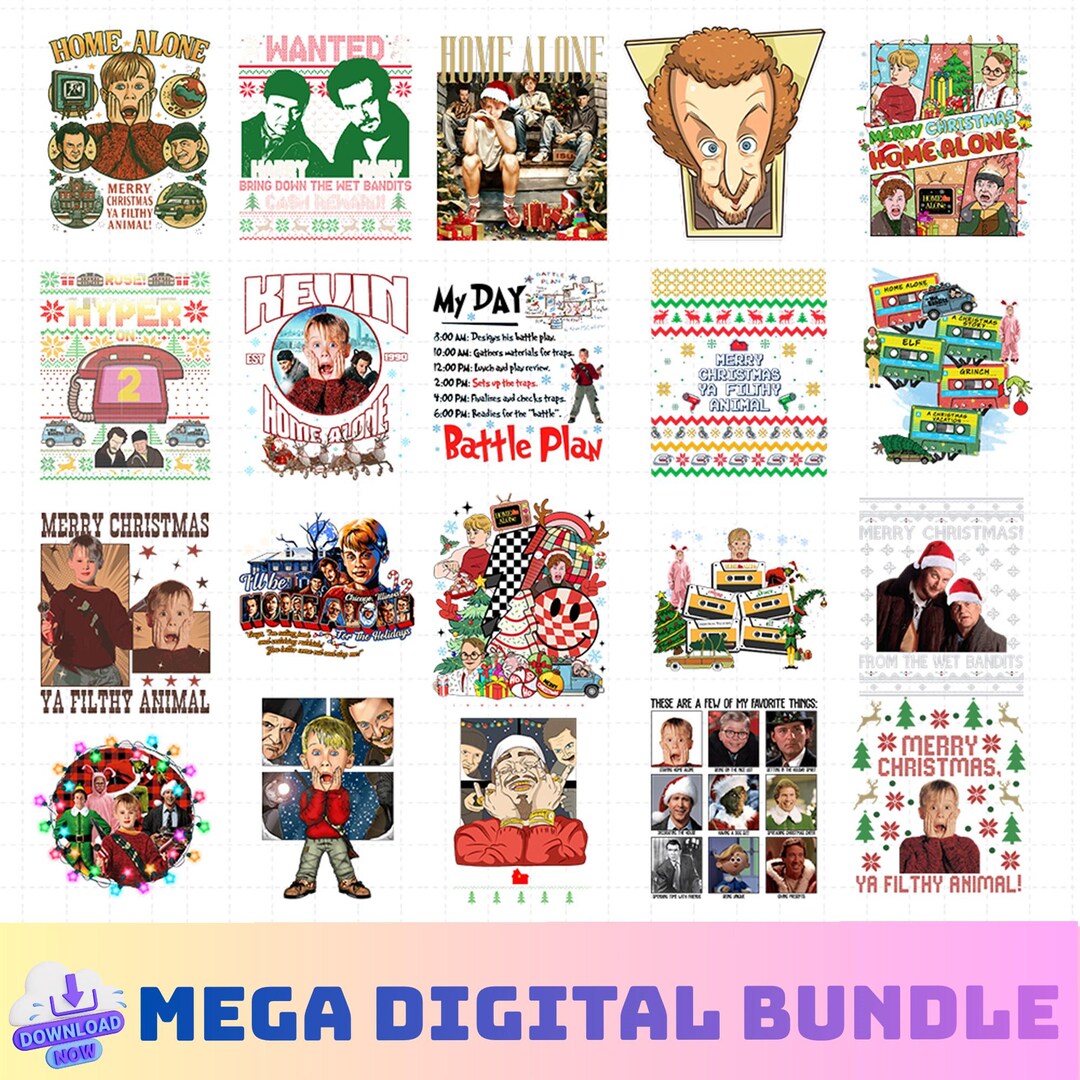Retro Christmas Comedy Movie PNG Bundle, Funny Holiday Vacation Png ...