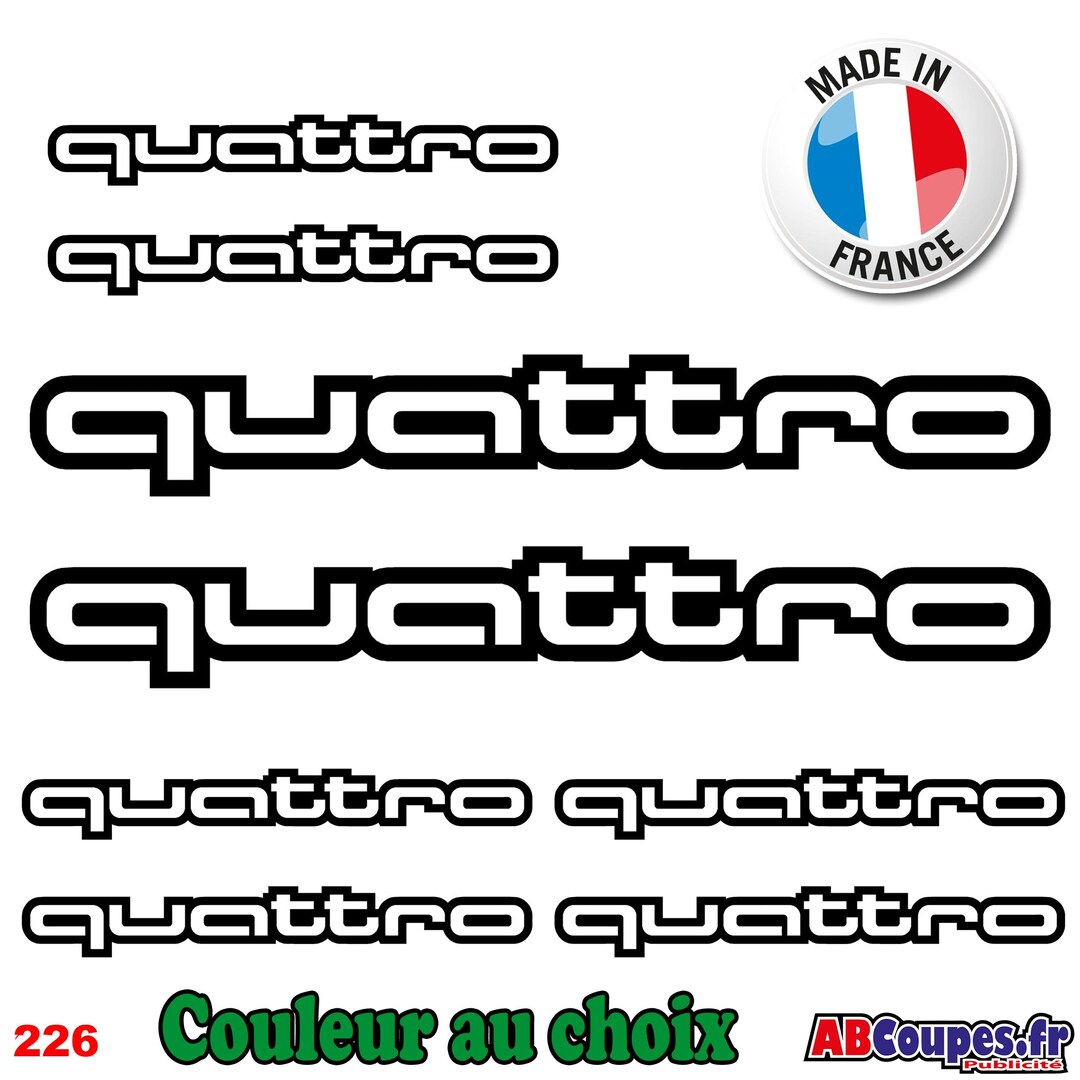 8 Quattro Stickers - Audi A1 A2 A3 A4 A5 A6 A7 Q3 Q5 Q7 TT - 226 - Etsy