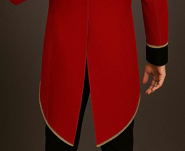 Men’s Red Wool Ringmaster Coat Circus Showman Jacket, Carnival Regency ...