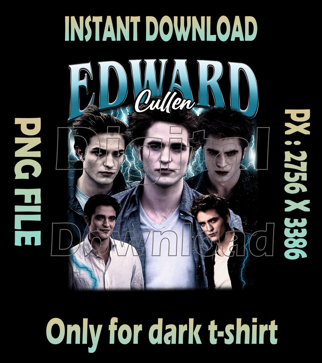 Edward Cullen Tshirt Design, PNG Instant Download, Ready to Print DTG ...