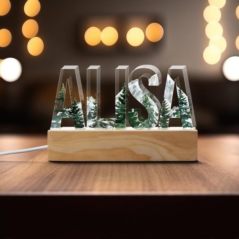 Personalized Name LED Nursery Light – Custom Acrylic Kids Room Decor - Etsy