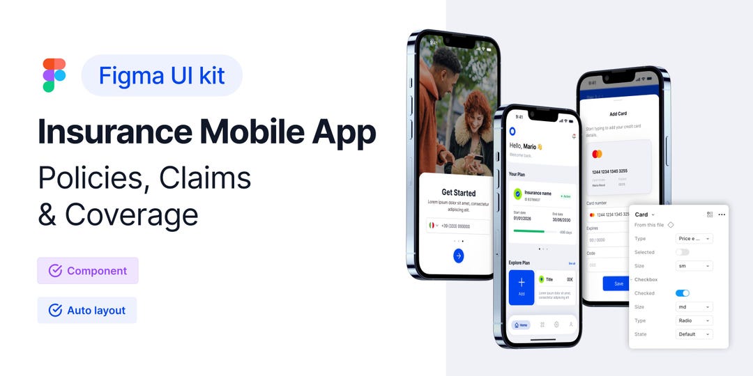 Insurance App UI Kit for Figma – Policy Management, Claims & Coverage ...