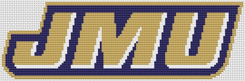 James Madison University JMU Logo OFFICIALLY LICENSED Counted Cross ...