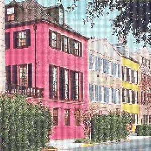 Rainbow Row, Charleston, SC Counted Cross Stitch Sold as Complete Kit ...