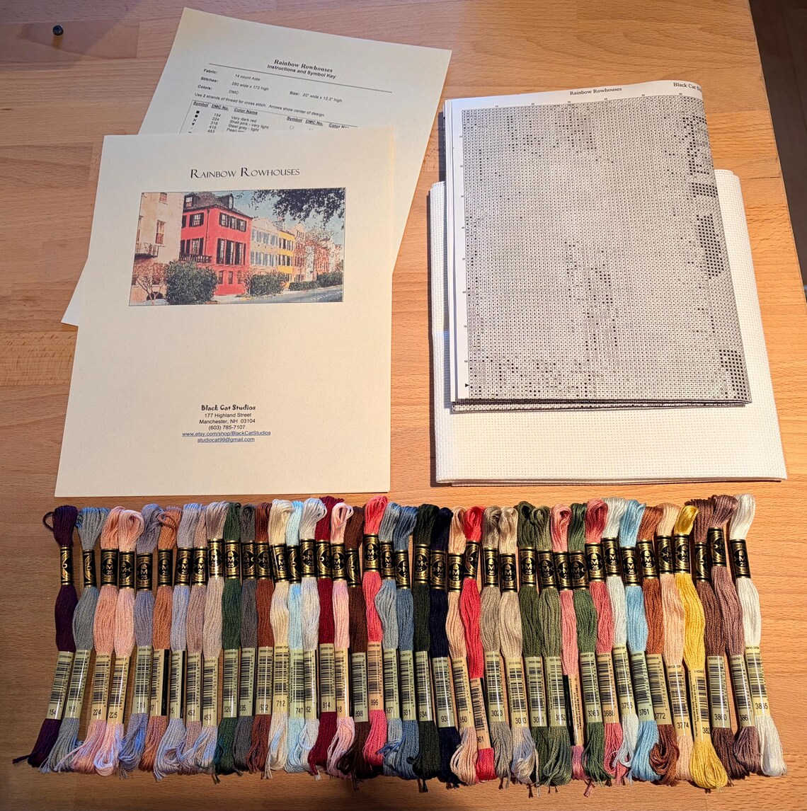 Rainbow Row, Charleston, SC Counted Cross Stitch Sold as Complete Kit ...