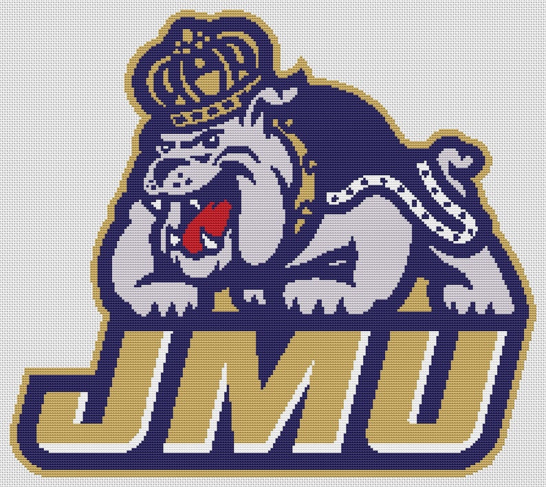 James Madison University Duke Bulldog OFFICIALLY LICENSED Counted Cross ...