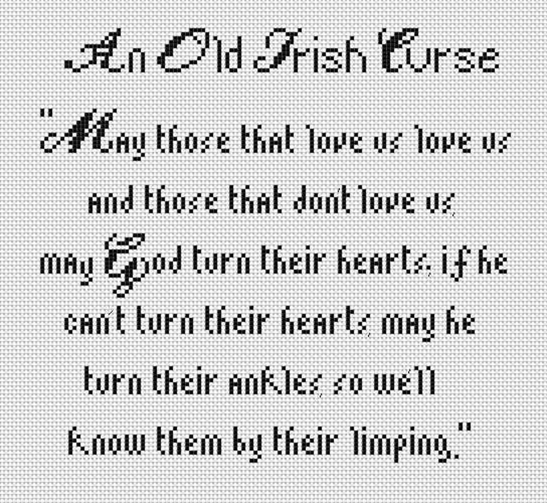 An Old Irish Curse Counted Cross Stitch Kit or Pattern Only - Etsy