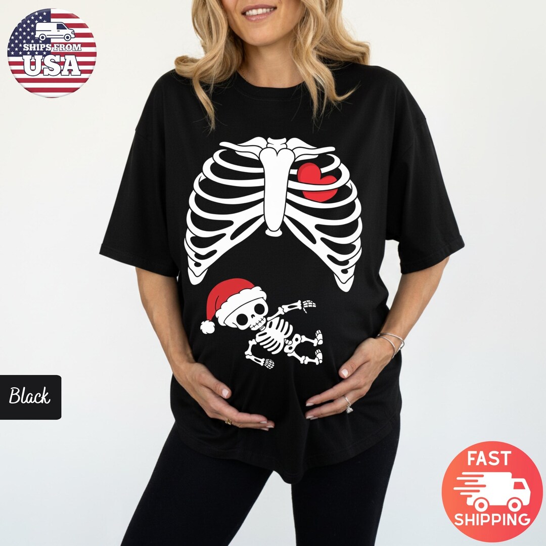 Skeleton Baby Pregnancy Reveal Sweatshirt | Funny Christmas ...