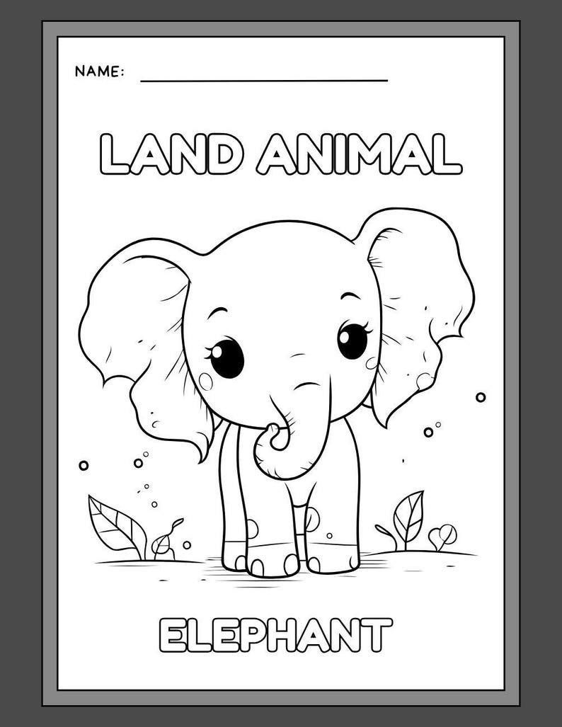 Cute Animals Coloring Book for Kids Printable PDF Fun Animal Coloring ...