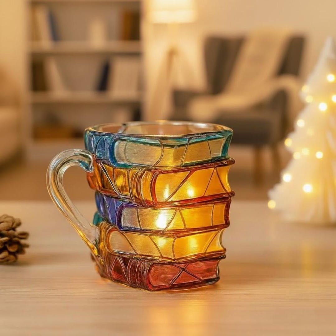 Stacked Books Mug - Unique 3D Coffee Cup | Perfect Gift for Book Lovers ...