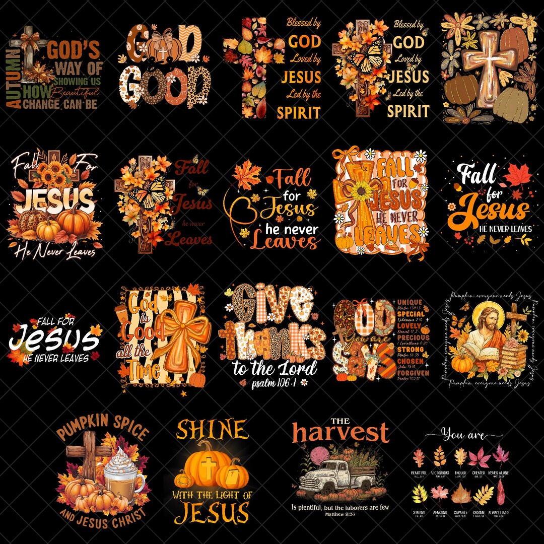 Fall for Jesus PNG Bundle, Christian Fall Sublimation, Faith Autumn PNG ...