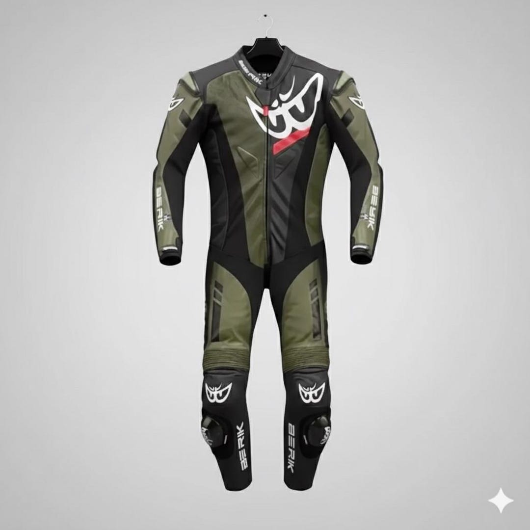 Handmade Berik Leather Motorcycle Racing Suit One-piece Track Street ...
