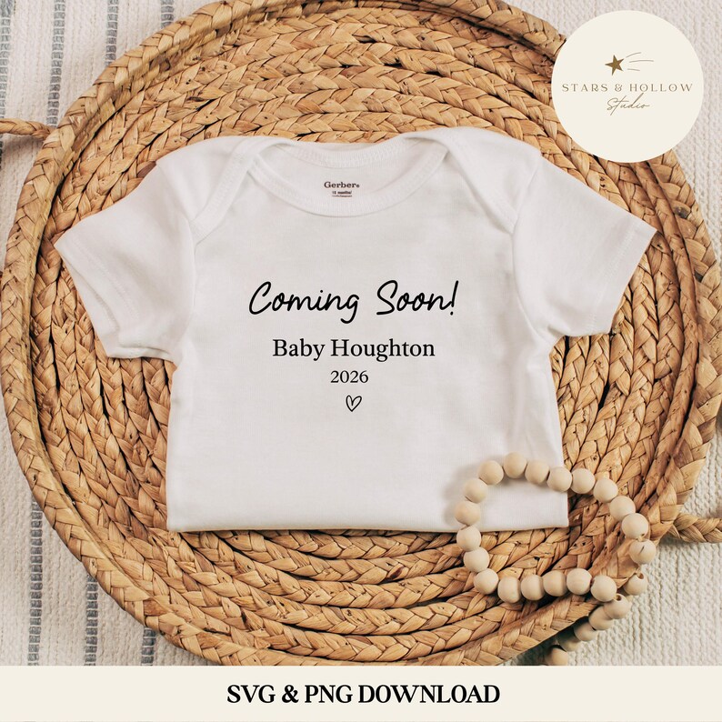 Custom Coming Soon Baby Announcement SVG PNG | Baby Reveal PNG, Mom to ...