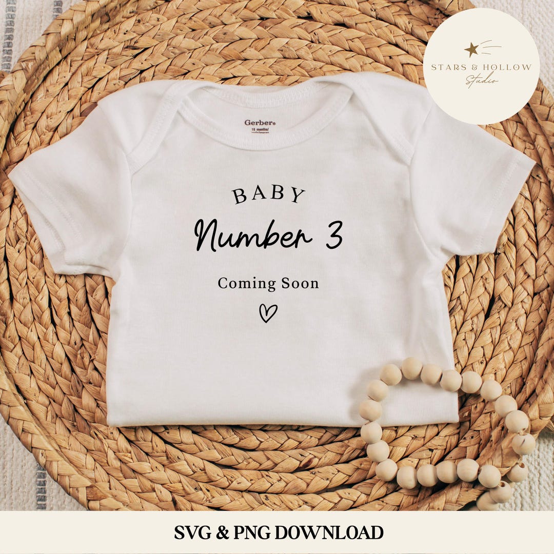 Baby Number 3 Announcement SVG | Pregnancy Reveal (digital Download) - Etsy