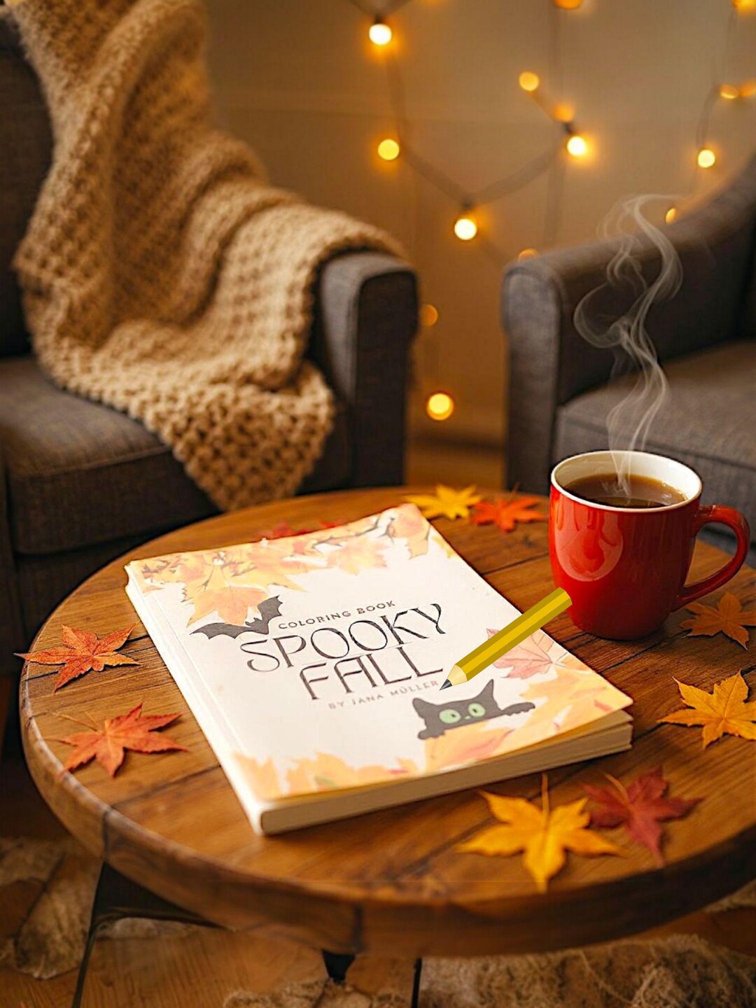 Spooky Fall Coloring Book - 20 Coloring Pages for Kids & Adults/ Autumn ...