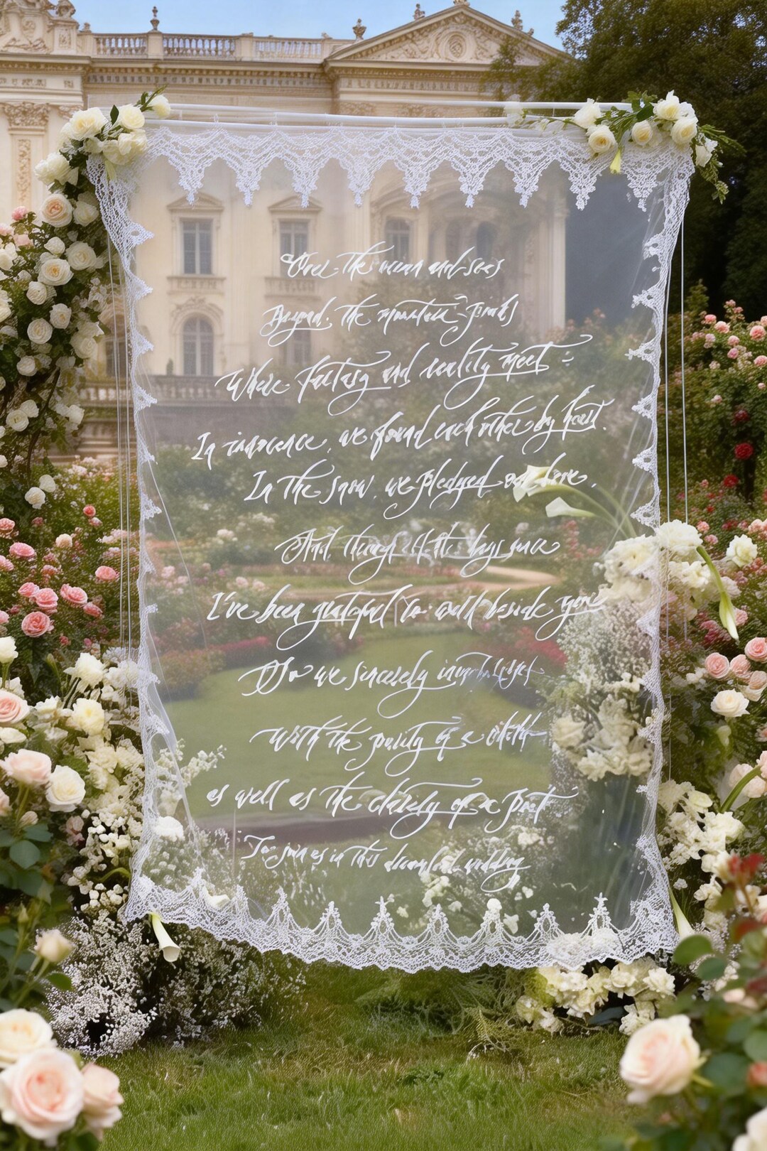 Sheer Wedding Sign,wedding Backdrop, Romantic Wedding Decorations - Etsy