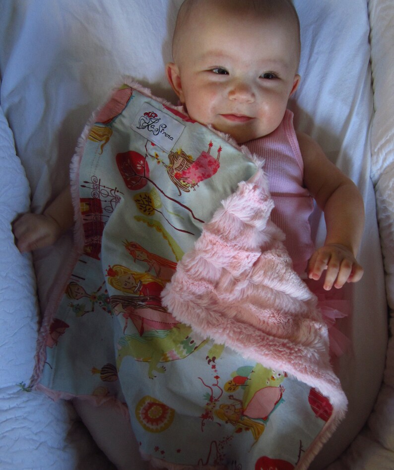 Fairytale Cotton & Minky Mini Baby Blanket yummy: princess Harlo - Etsy