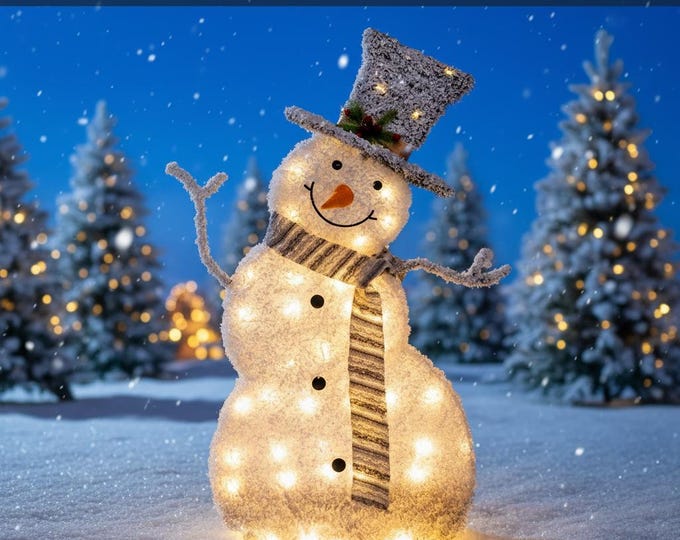 Light-up Christmas Snowman Decoration – Warm LED Collapsible Holiday ...
